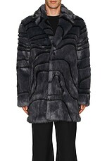 Unreal Fur Delta Coat in Navy Wave | REVOLVE