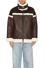 Unreal Fur Leather Unity Jacket in Chocolate | REVOLVE
