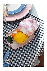 Vaisselle Buttercup Butter Dish in White & Pink Checkerboard | REVOLVE