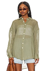 vitamin A Playa Oversized Shirt Dress in Agave | REVOLVE