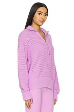 Varley Tara Half Zip Sweater in Smoky Grape | REVOLVE