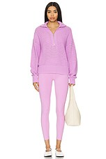 Varley Tara Half Zip Sweater in Smoky Grape | REVOLVE
