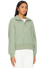 Varley Roselle Half Zip Fleece Sweater in Lily Pad | REVOLVE