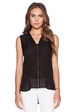 Vince Mesh Inset Tank in Black | REVOLVE