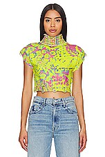 Versace Jeans Couture Knit Cropped Top in E609-acid | REVOLVE