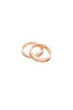 Wanderlust + Co Crystal and Bar Stack Ring Set in Rose Gold | REVOLVE