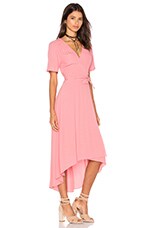 WAYF Wrap Dress in Salmon | REVOLVE