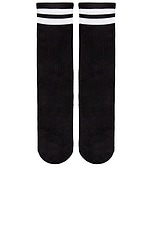 WellBeing + BeingWell Striped Tube Grip Sock in Black White | REVOLVE
