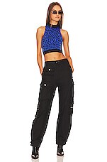 Wolford C2C Leopard Top in Dazzling Blue & Black | REVOLVE