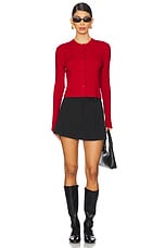White & Warren Superfine Merino Cardigan Top in Scarlet | REVOLVE