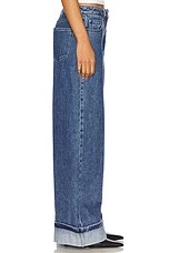 WeWoreWhat Cuff Straight Leg Jeans in Mid & Dark Light | REVOLVE