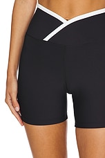 YEAR OF OURS Recycled 6" V Waist Biker Short in Black & White | REVOLVE