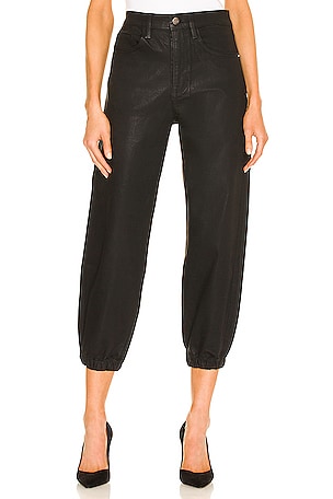 FRAME Cropped Coated Jacket in Noir Coated | REVOLVE