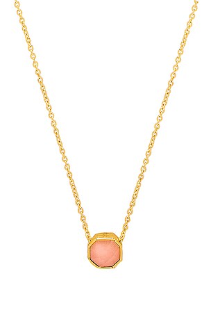 gorjana Love Power Gemstone Adjustable Necklace in Rose Quartz Gold REVOLVE