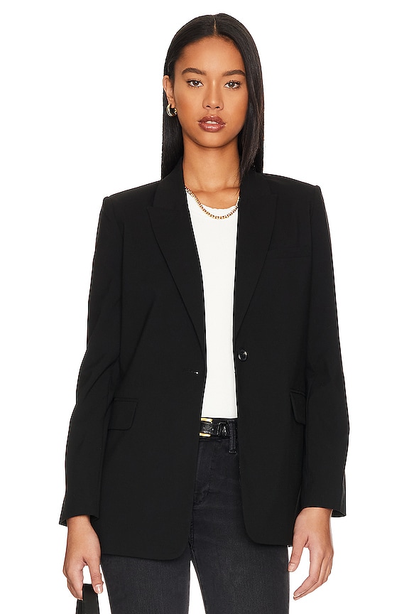 1. STATE Single Button Blazer in Rich Black | REVOLVE