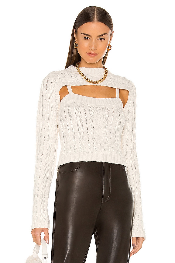 525 Cable Shrug in Chalk | REVOLVE