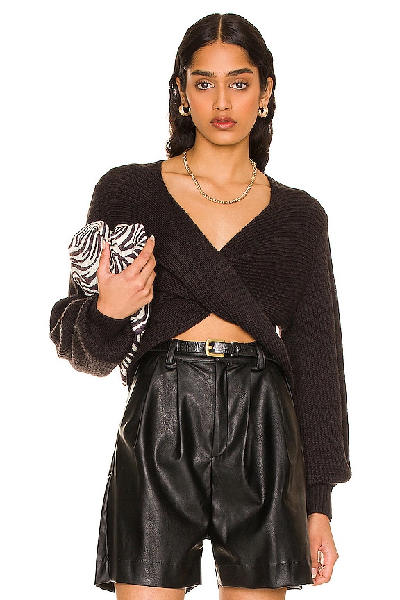 525 America Two Way Twist Sweater in Black | REVOLVE