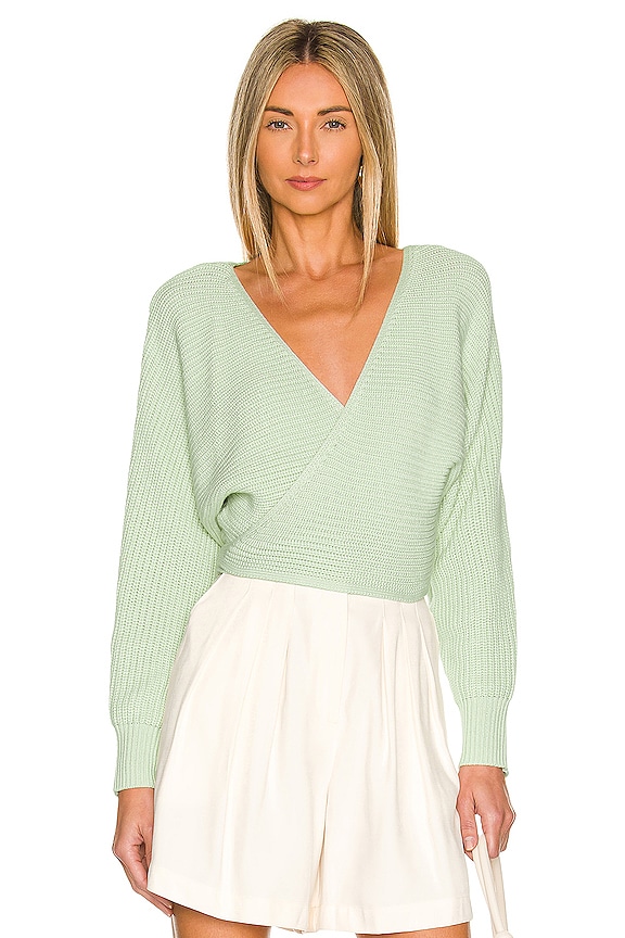 525 America Wrap Sweater Top in White Sage | REVOLVE