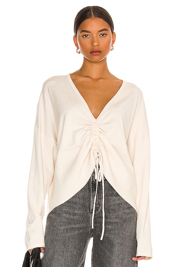 525 America Ruched Front Pullover in Cream | REVOLVE
