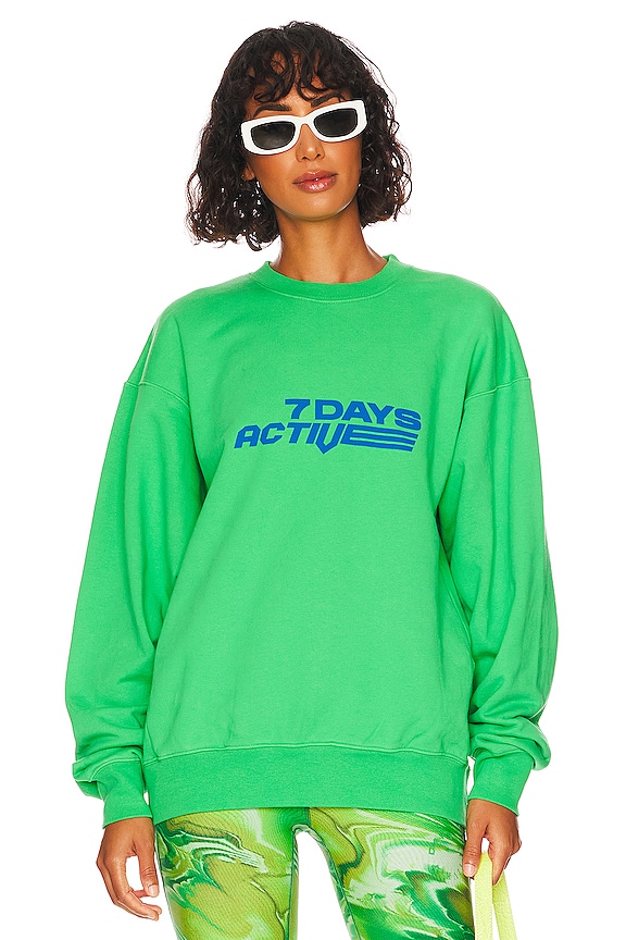7 Days Active Monday Sweatshirt in Poison Green | REVOLVE