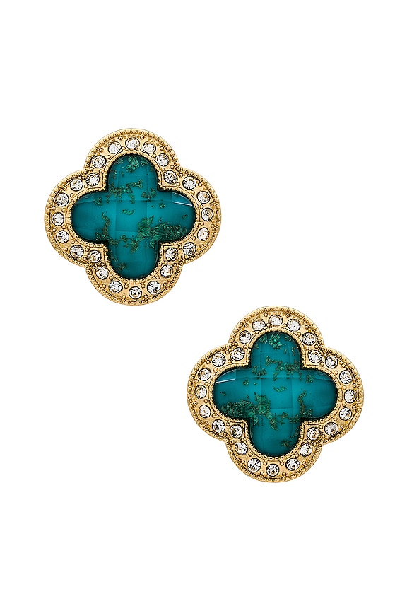 8 Other Reasons Clover Stud Earring in Gold & Turquoise | REVOLVE