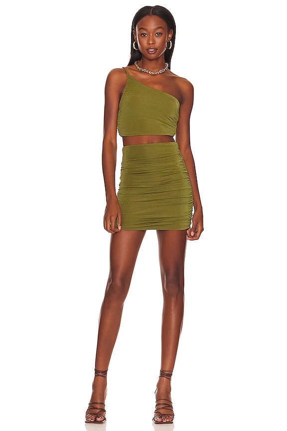 ALL THE WAYS Denice Ruched Skirt Set in Green | REVOLVE