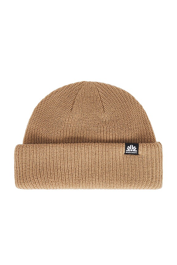 Autumn Headwear Double Roll Shorty Fit Beanie in Sandstone | REVOLVE