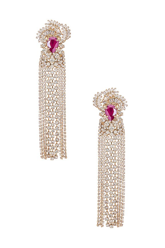 Anton Heunis Cascade Cluster Earrings in Crystal | REVOLVE