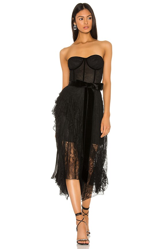 Alice + Olivia BREE 튜브탑 원피스 in Black | REVOLVE