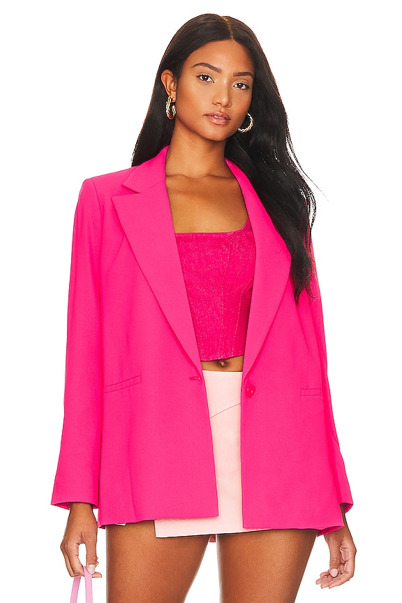 Alice + Olivia Denny Boyfriend Blazer in Wild Pink | REVOLVE