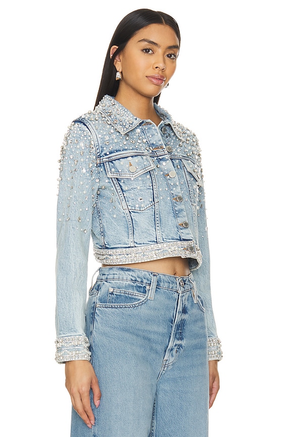 Alice + Olivia Nelson Denim Jacket in Rockstar Blue | REVOLVE