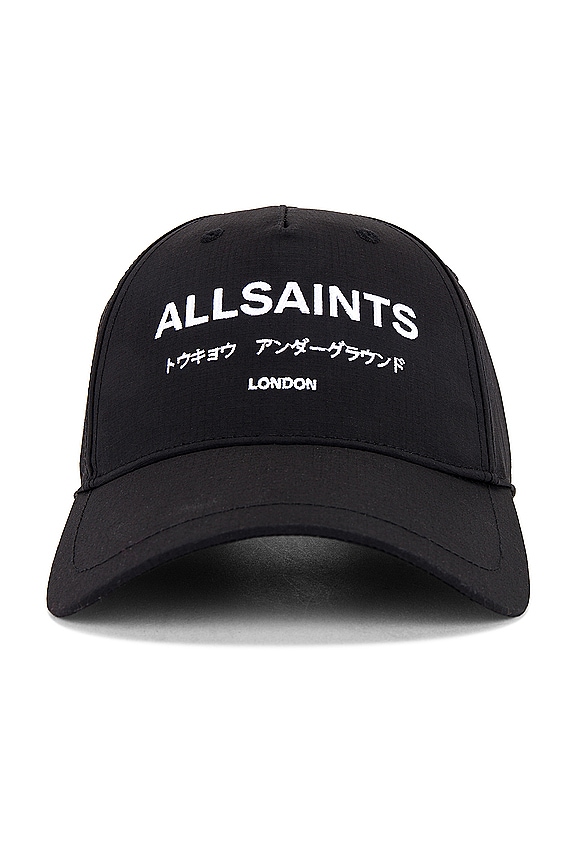 ALLSAINTS Underground Logo Baseball Cap in Black & Matte Black | REVOLVE