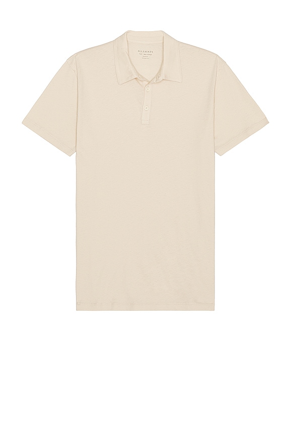 ALLSAINTS Figure Short Sleeve Polo in Biscuit Taupe | REVOLVE