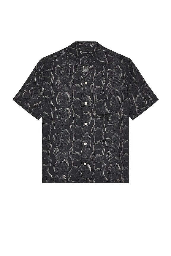 ALLSAINTS Python Short Sleeve Shirt in Jet Black | REVOLVE
