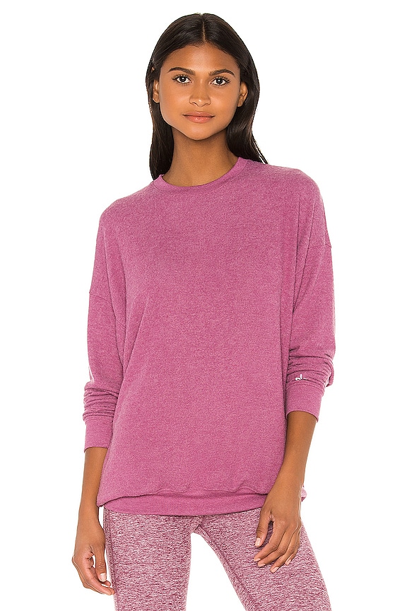 alo Soho Pullover in Dragonfruit Heather | REVOLVE