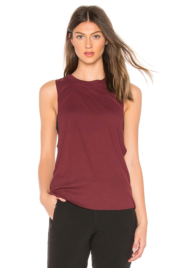 alo Heat Wave Tank in Black Cherry | REVOLVE
