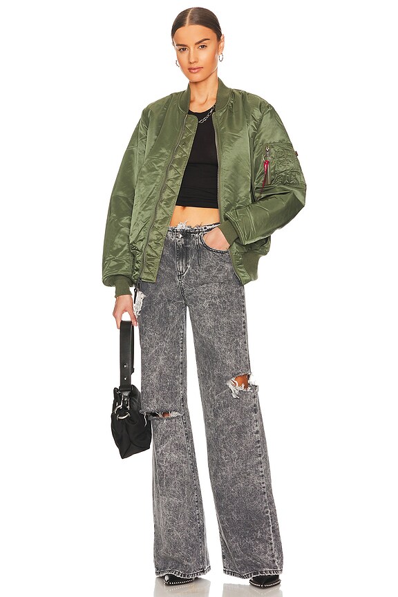 ALPHA INDUSTRIES MA-1 Blood Chit Bomber Jacket in Sage | REVOLVE