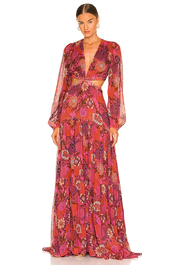 A.L.C. Isabelle Dress in Pink & Russet Multi | REVOLVE