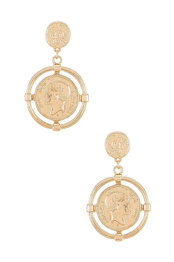 Amber Sceats Coin Earring in Gold | REVOLVE