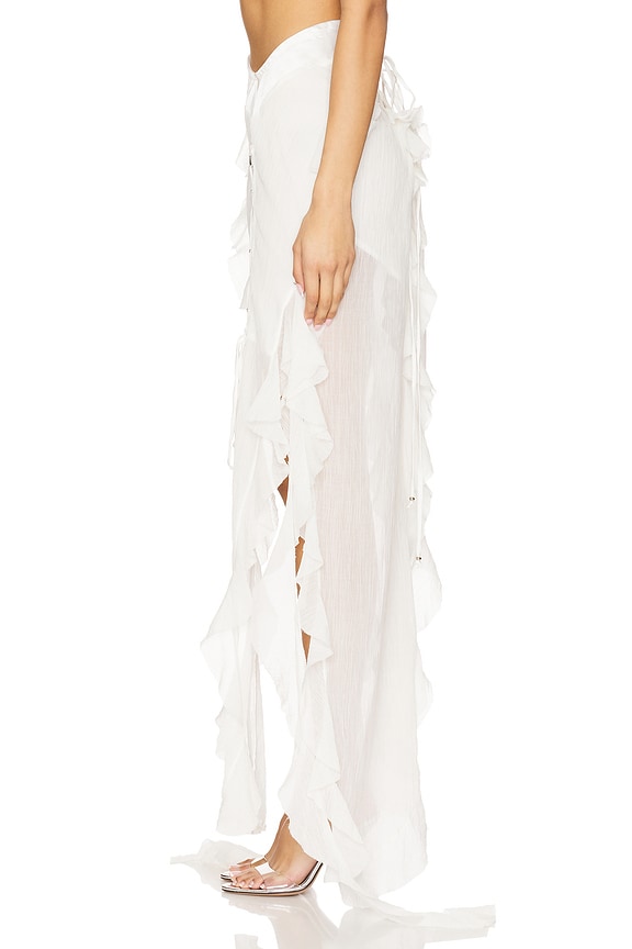 AMOR MIA Tear Maxi Skirt in White | REVOLVE