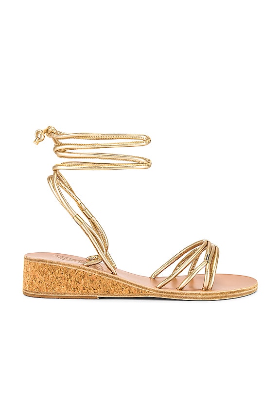 Ancient Greek Sandals Persida Wedge in Platinum | REVOLVE