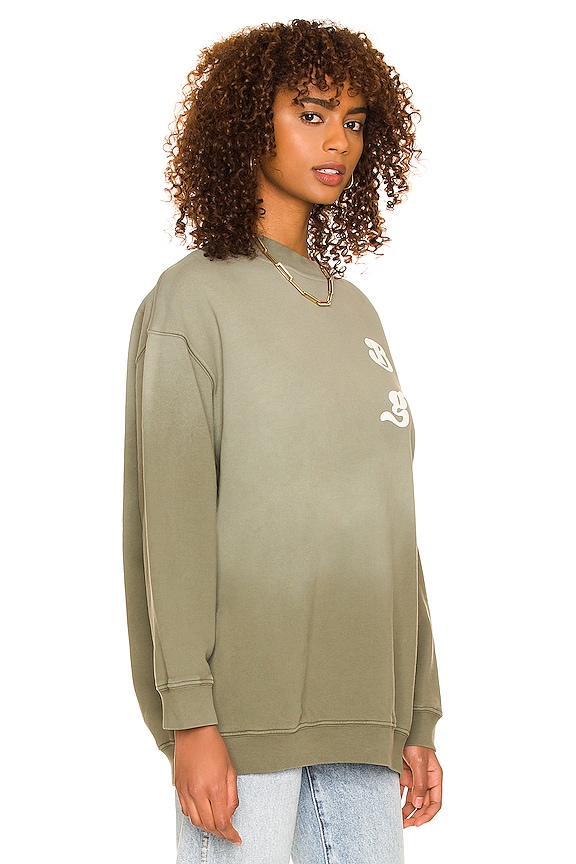 ANINE BING Cody Vintage Bing Sweatshirt in Washed Dusty Olive | REVOLVE