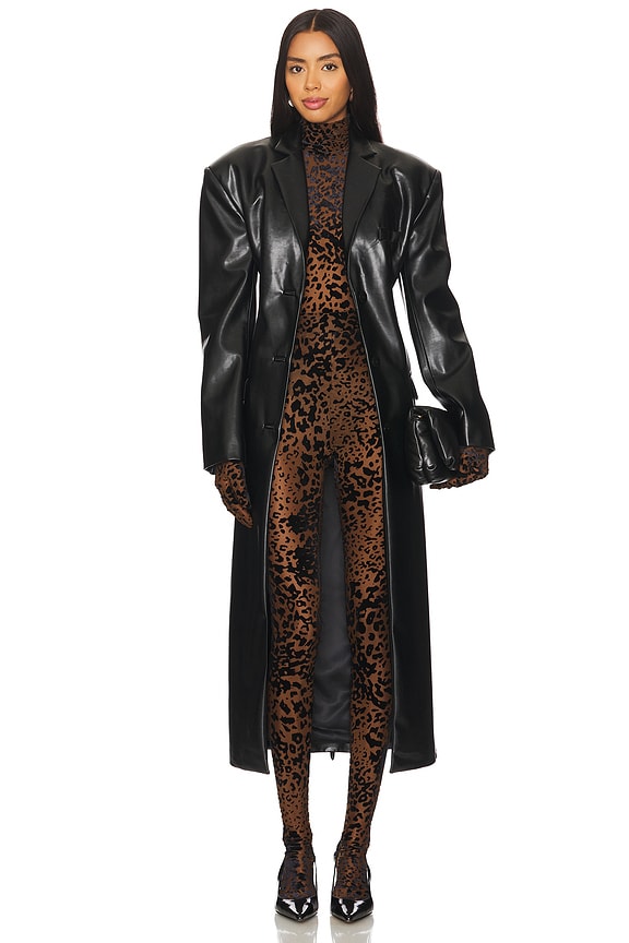 Alex Perry Leopard Burnout Mesh Stocking in Tobacco | REVOLVE