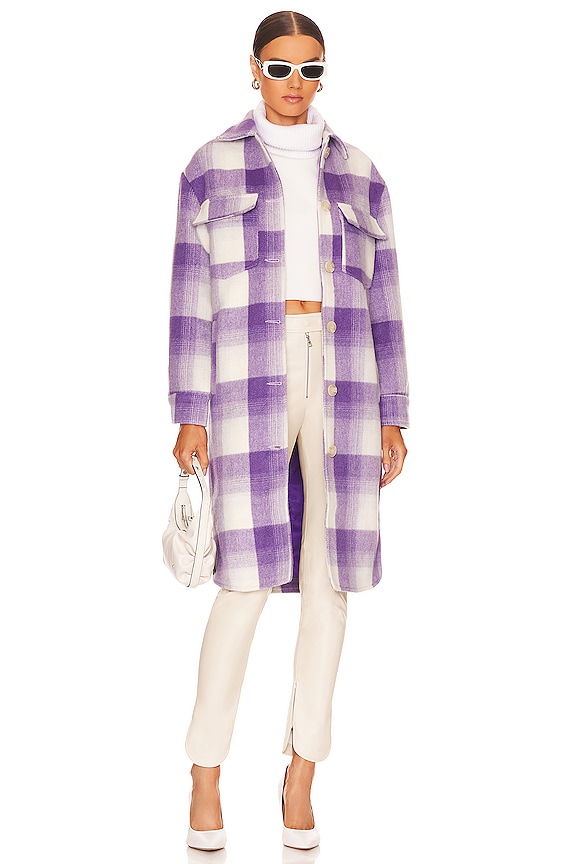 Apparis Graham Coat in Amethyst Plaid | REVOLVE