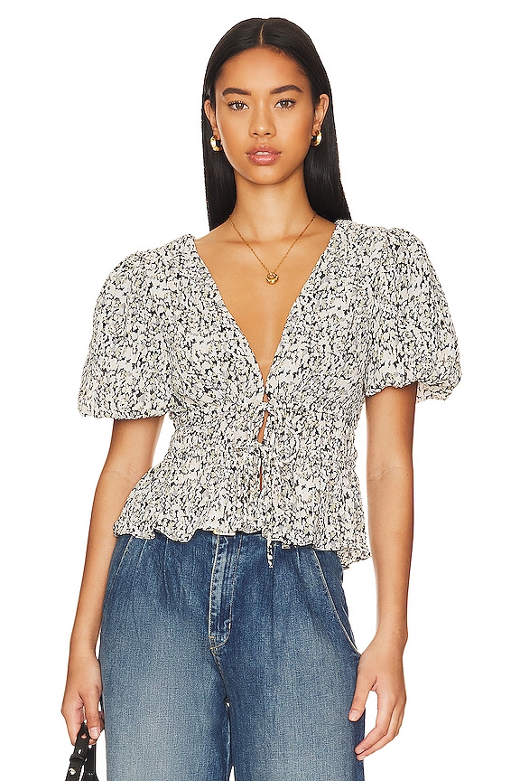 ASTR the Label Alexis Top in Black Multi Floral | REVOLVE