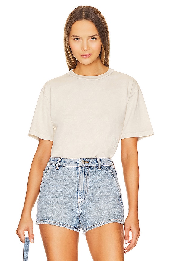 Alexander Wang Essential Short Sleeve Tee W/ Puff Logo & Bound Neck in Ice Grey | REVOLVE