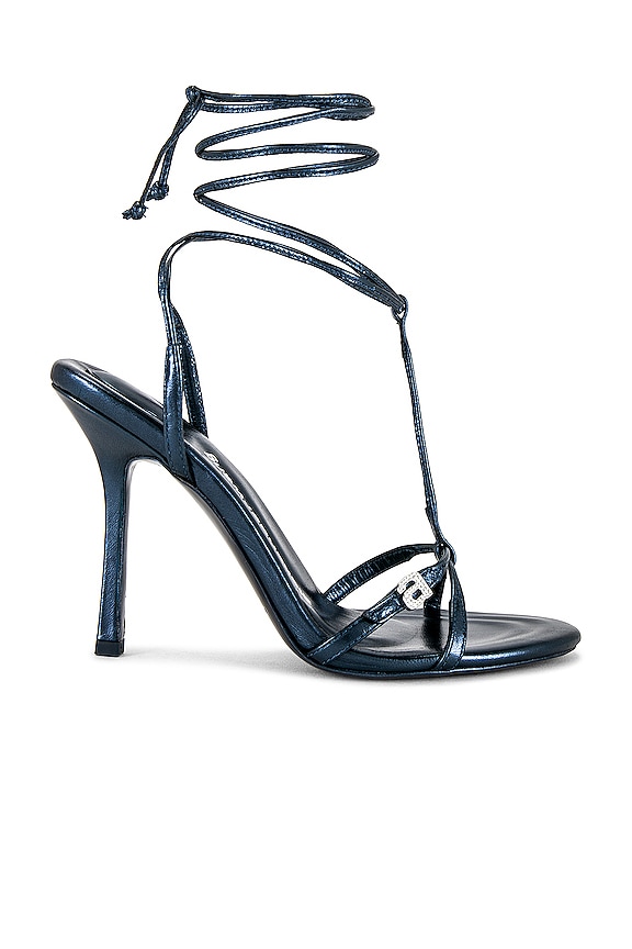 Alexander Wang Lucienne 105 Strappy Sandal in Metallic Navy | REVOLVE