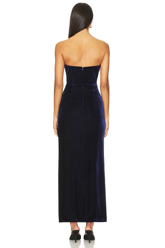 Bardot x REVOLVE Everlasting Velour Midi Dress in Navy | REVOLVE