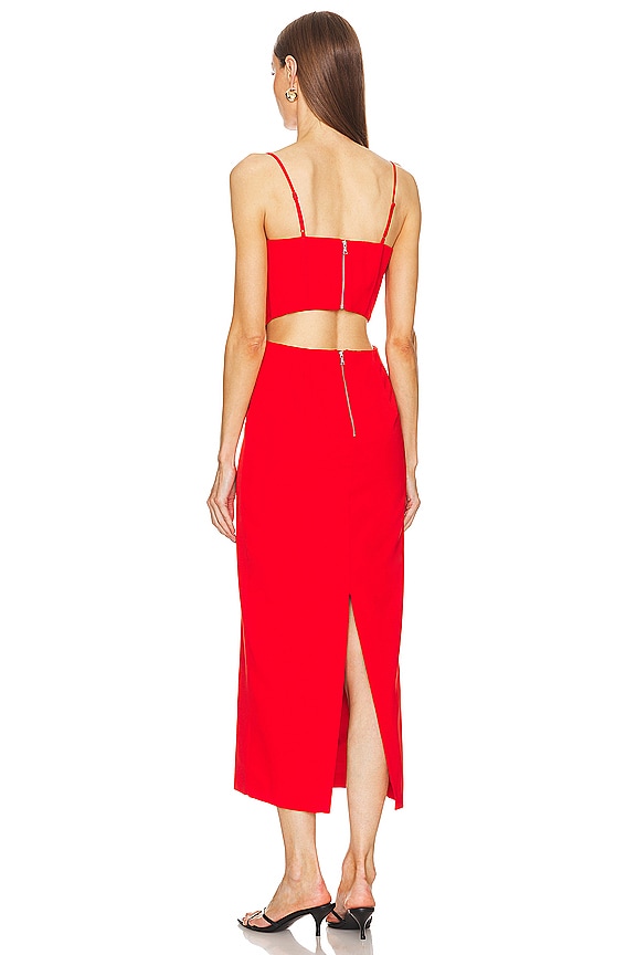 Bardot Martini Midi Dress in Fire Red | REVOLVE