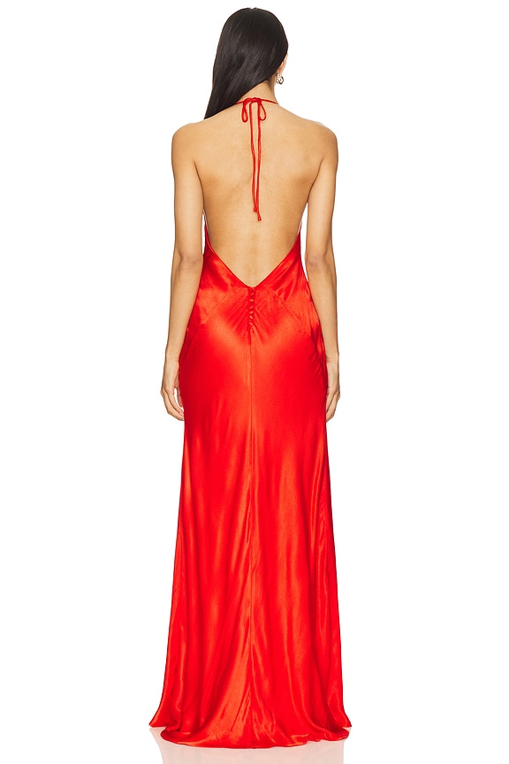 Bardot Yve Halter Dress in Fire Red | REVOLVE